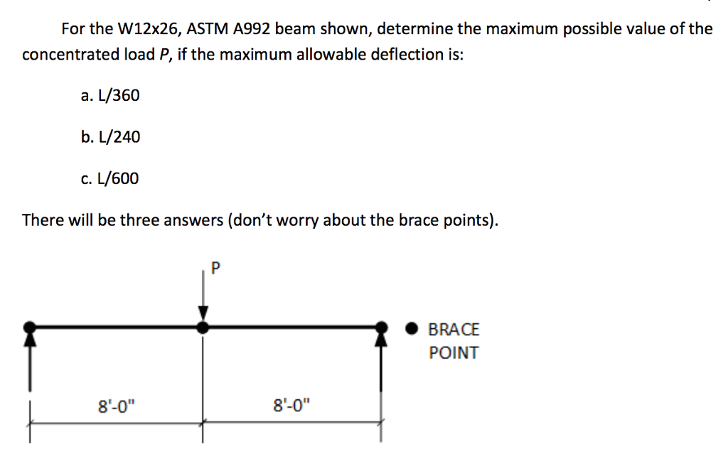 Solved For the W12x26, ASTM A992 beam shown, determine the | Chegg.com