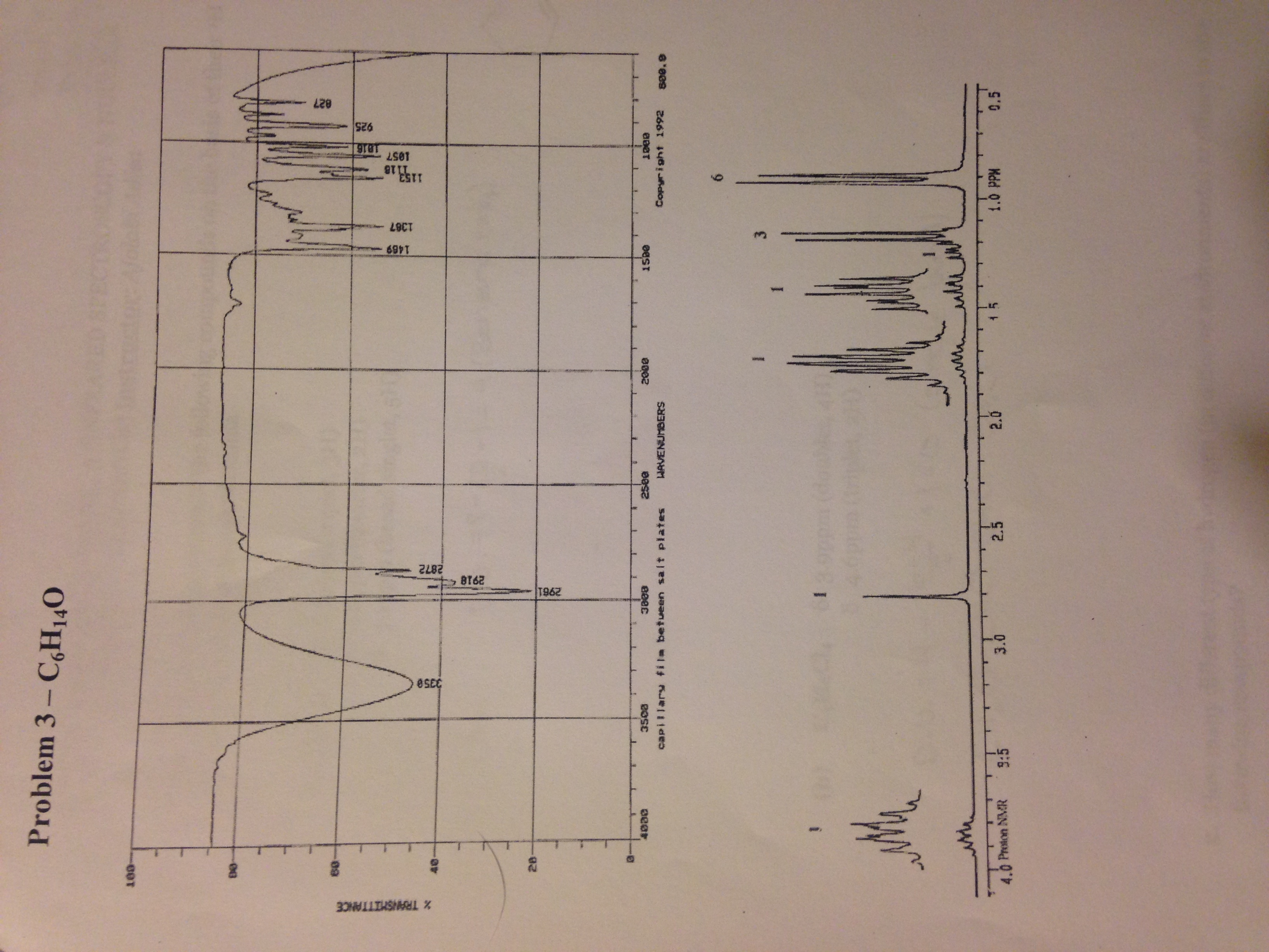 Solved C6H14O, tell anything about NMR and IR includng | Chegg.com