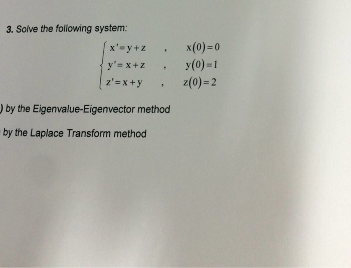 Solved 3. Solve the following system: by the | Chegg.com