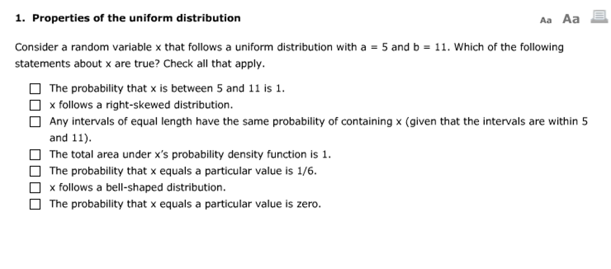 Solved Consider A Random Variable X That Follows A Uniform
