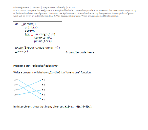 Solved Problem Three: Factorials and Permutations Counting | Chegg.com