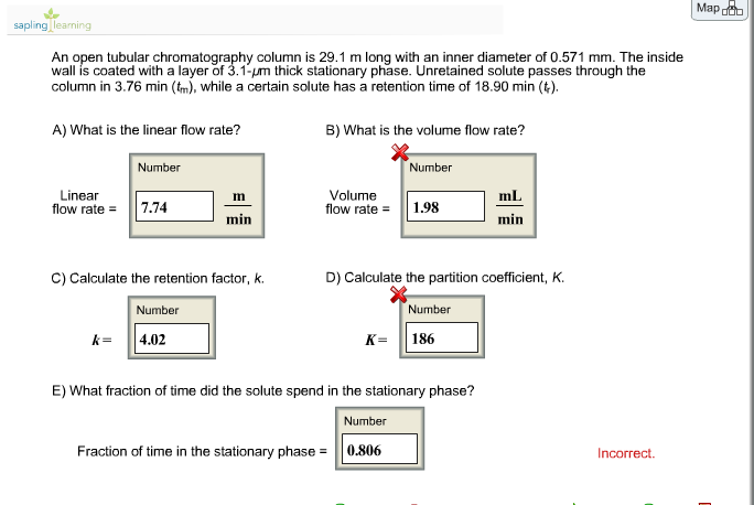 Solved deb Map pling An open tubular chromatography column | Chegg.com