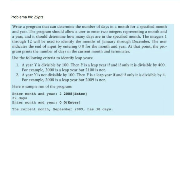 Solved Problema #4:25pts Write a program that can determine | Chegg.com