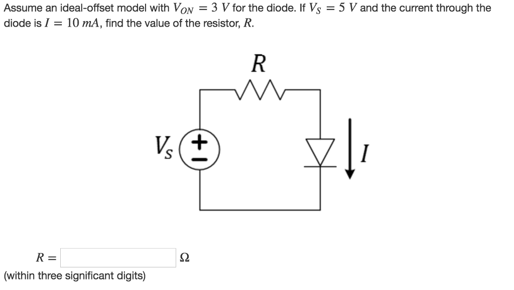 Solved Assume an ideal-offset model with V_ON = 3 V for the | Chegg.com