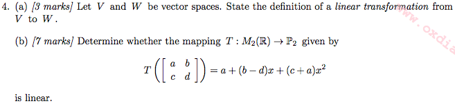 Solved Let V and W be vector spaces. State the definition of | Chegg.com