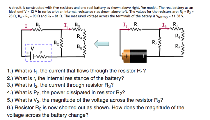 Solved A circuit is constructed with five resistors and one | Chegg.com