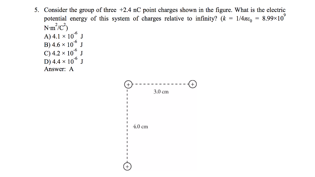 Solved 5. Consider the group of three +2.4 nC point charges | Chegg.com