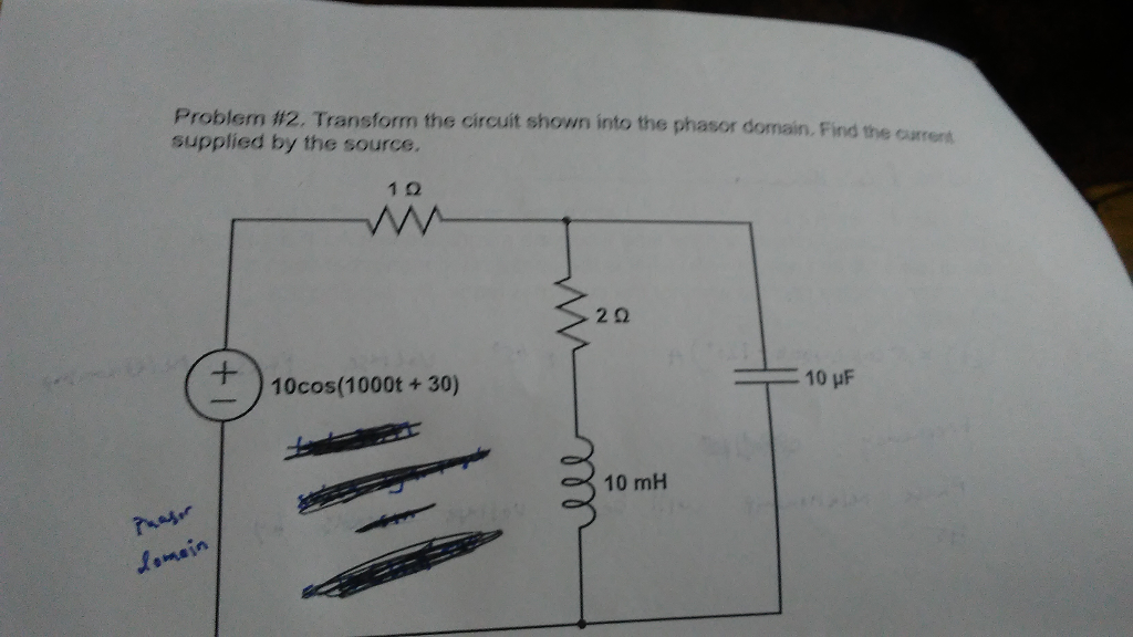 Solved Transform The Circuit Shown Into The Phasor Domain