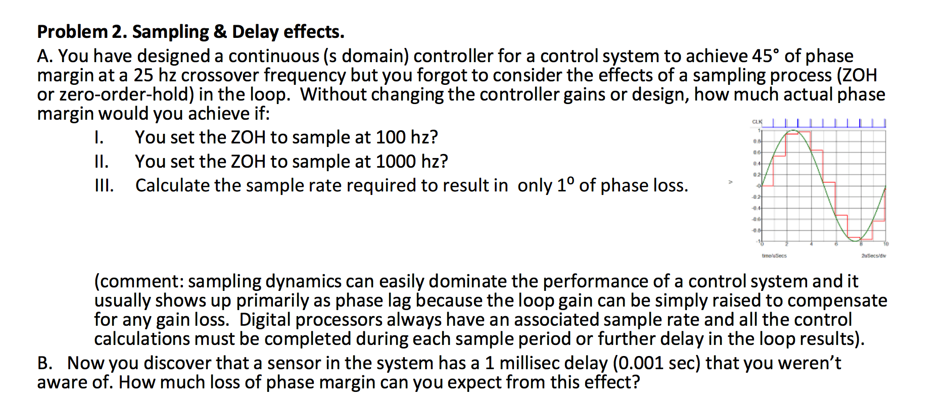 Sampling and delay effects Calculate phase | Chegg.com