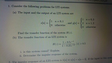 Solved hwd.pa 1. Consider the following problems for I.TI | Chegg.com