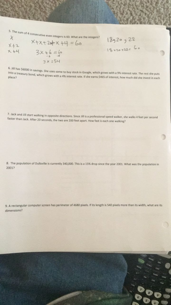Solved The sum of 4 consecutive even integers is 60. What | Chegg.com
