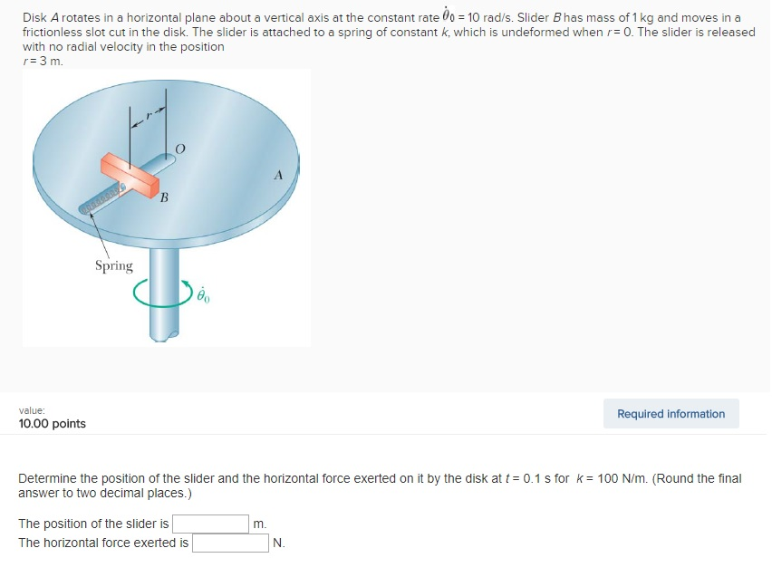 Solved Disk A Rotates In A Horizontal Plane About A Vertical 