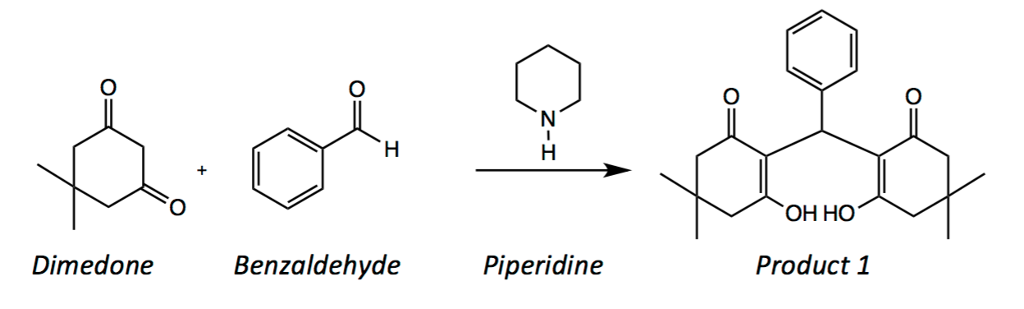 Solved C) C) 0) OH HO Dimedone Benzaldehyde Piperidine | Chegg.com