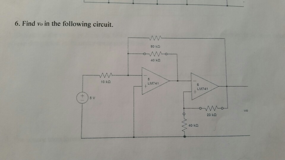 Solved Find v0 in the following circuit. | Chegg.com