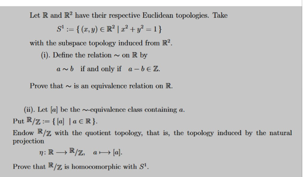 Solved Let R and R2 have their respective Euclidean | Chegg.com