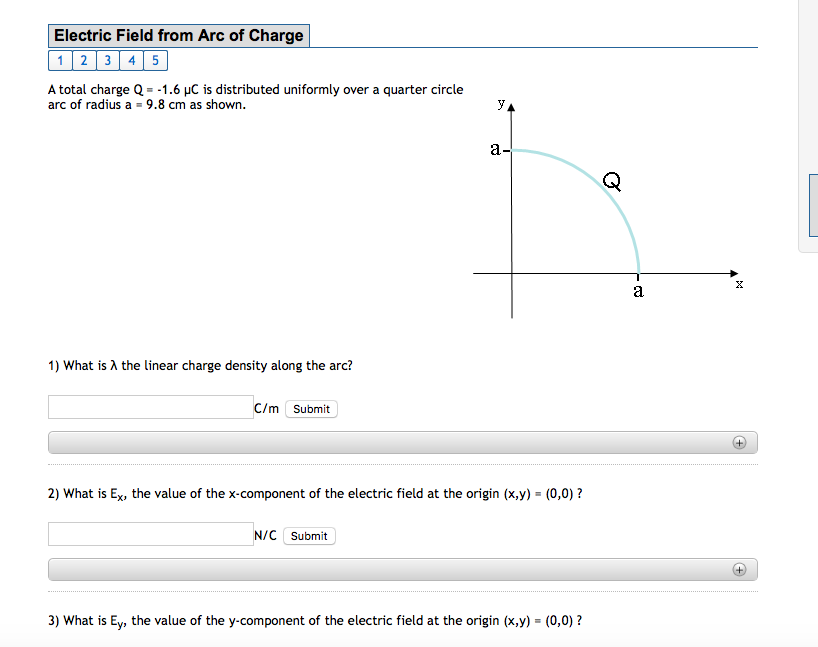 Solved Electric Field from Arc of Charge A total charge Q | Chegg.com