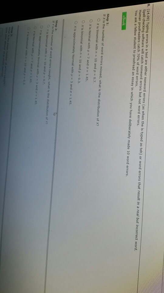 Solved a. (14.09) Typing errors in a text are either nonword | Chegg.com