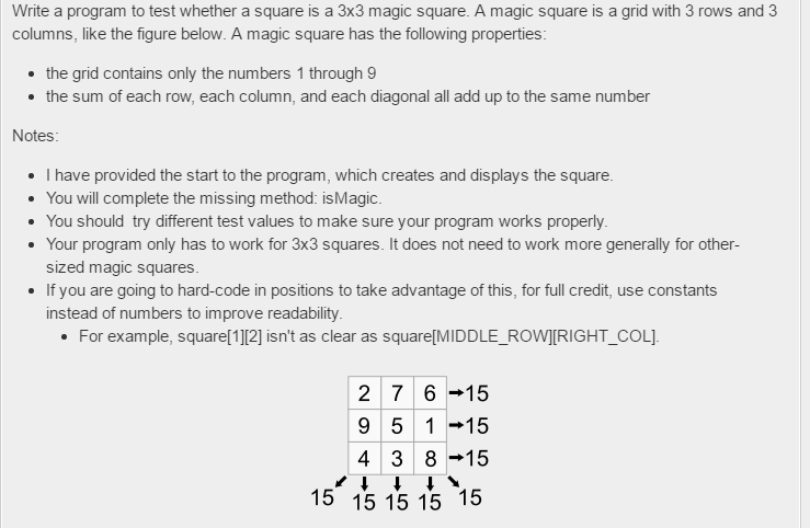 Solved Write A Program To Test Whether A Square Is A 3x3