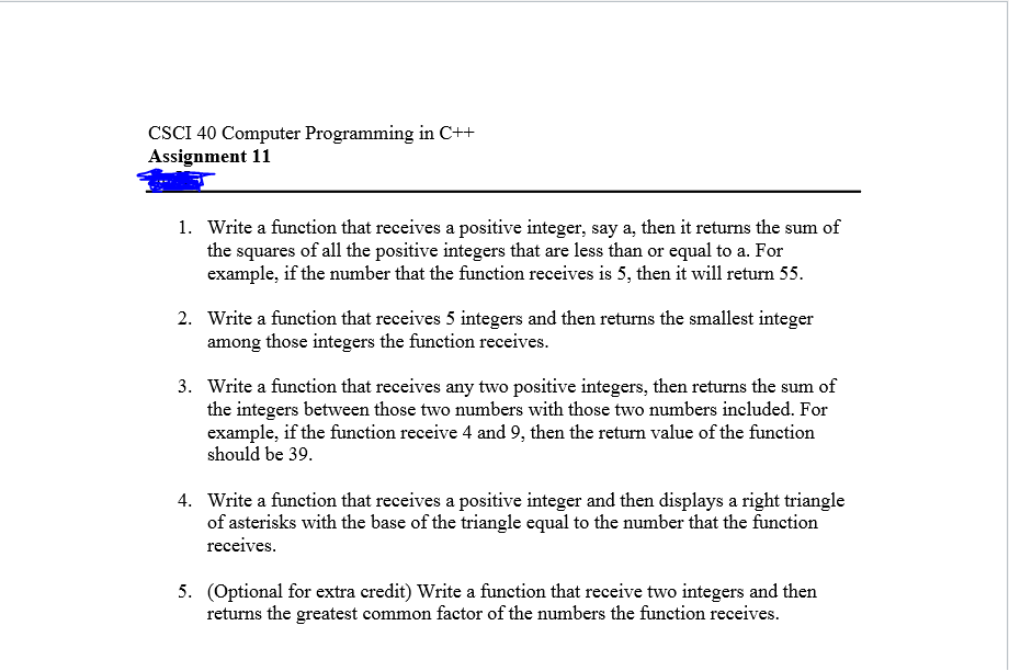 Solved CSCI 40 Computer Programming in C++ Assignment 11 | Chegg.com