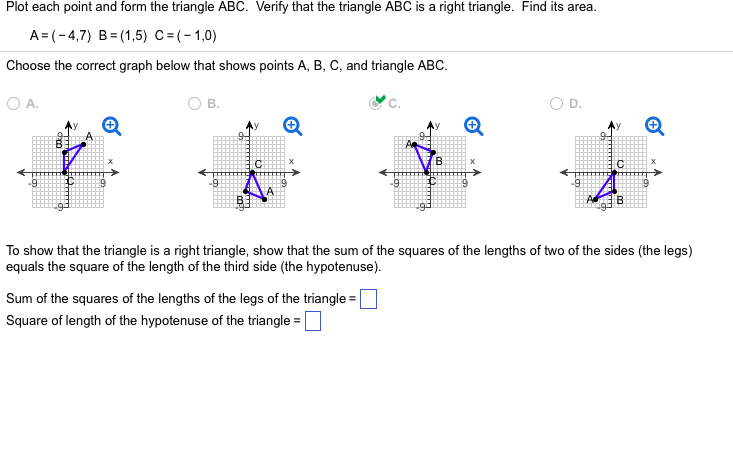 Solved Plot Each Point And Form The Triangle Abc Verify