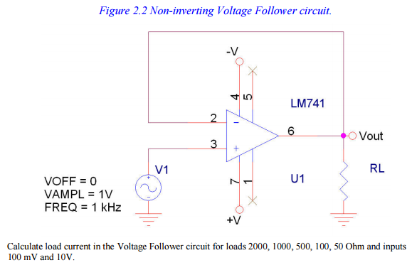 Solved Calculate load current in the Voltage Follower | Chegg.com