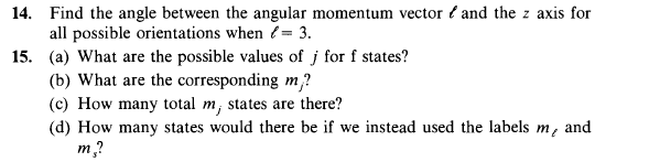 Solved 14 Find The Angle Between The Angular Momentum