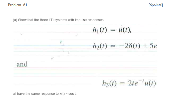 Solved Show that the three LTI systems with impulse | Chegg.com