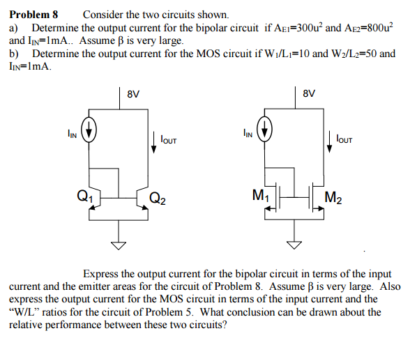 Solved Vt = 1V UnCox = 100uA/V^2 Bn = 100 JsA = 10e-12A | Chegg.com