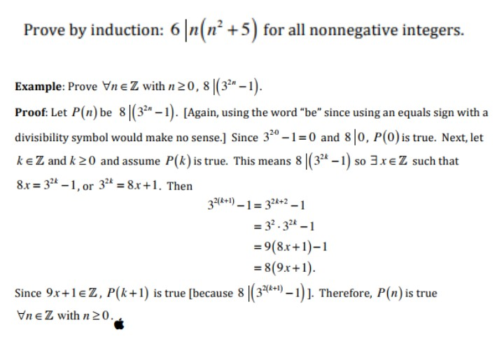 Solved Prove by induction: 6 | n(n2 + 5) for all nonnegative | Chegg.com