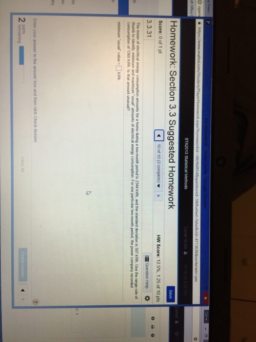 Solved Homework Section 33 Suggested Homework Save Score 0183