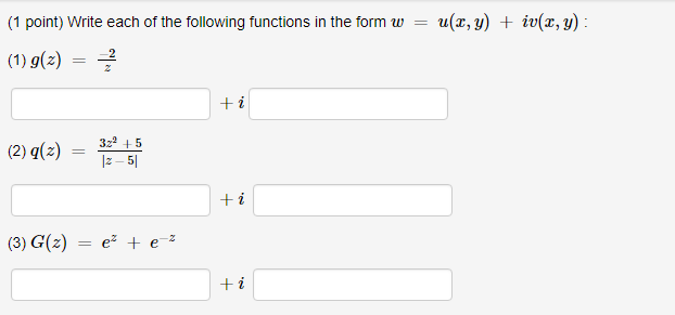 Solved (1 point) Write each of the following functions in | Chegg.com