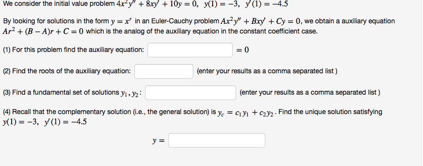 Solved We consider the initial value problem 4x^2y" + 8xy + | Chegg.com