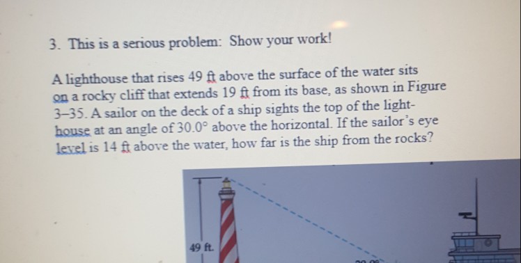 3. This is a serious problem: Show your work! A | Chegg.com