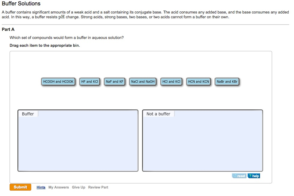Solved Buffer Solutions A buffer contains significant | Chegg.com