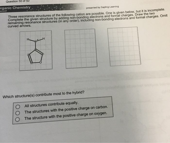 Solved Three resonance structures of the following cation | Chegg.com