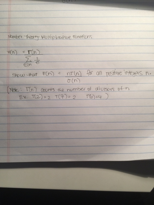 Solved Number theory- multiplicative functions. Please don't | Chegg.com
