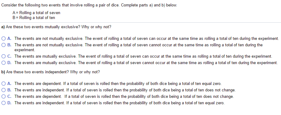 Solved Consider the following two events that involve | Chegg.com