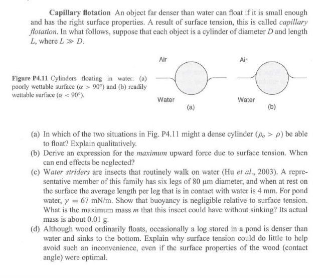 Solved An object far denser than water can float if it is | Chegg.com