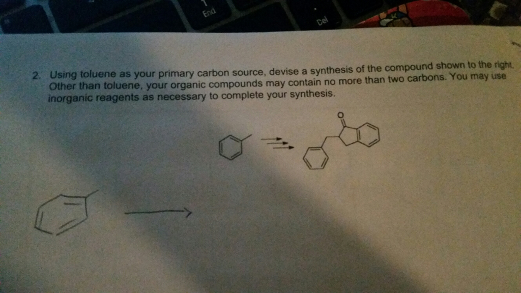 Solved Using toluene as your primary carbon source, devise a | Chegg.com