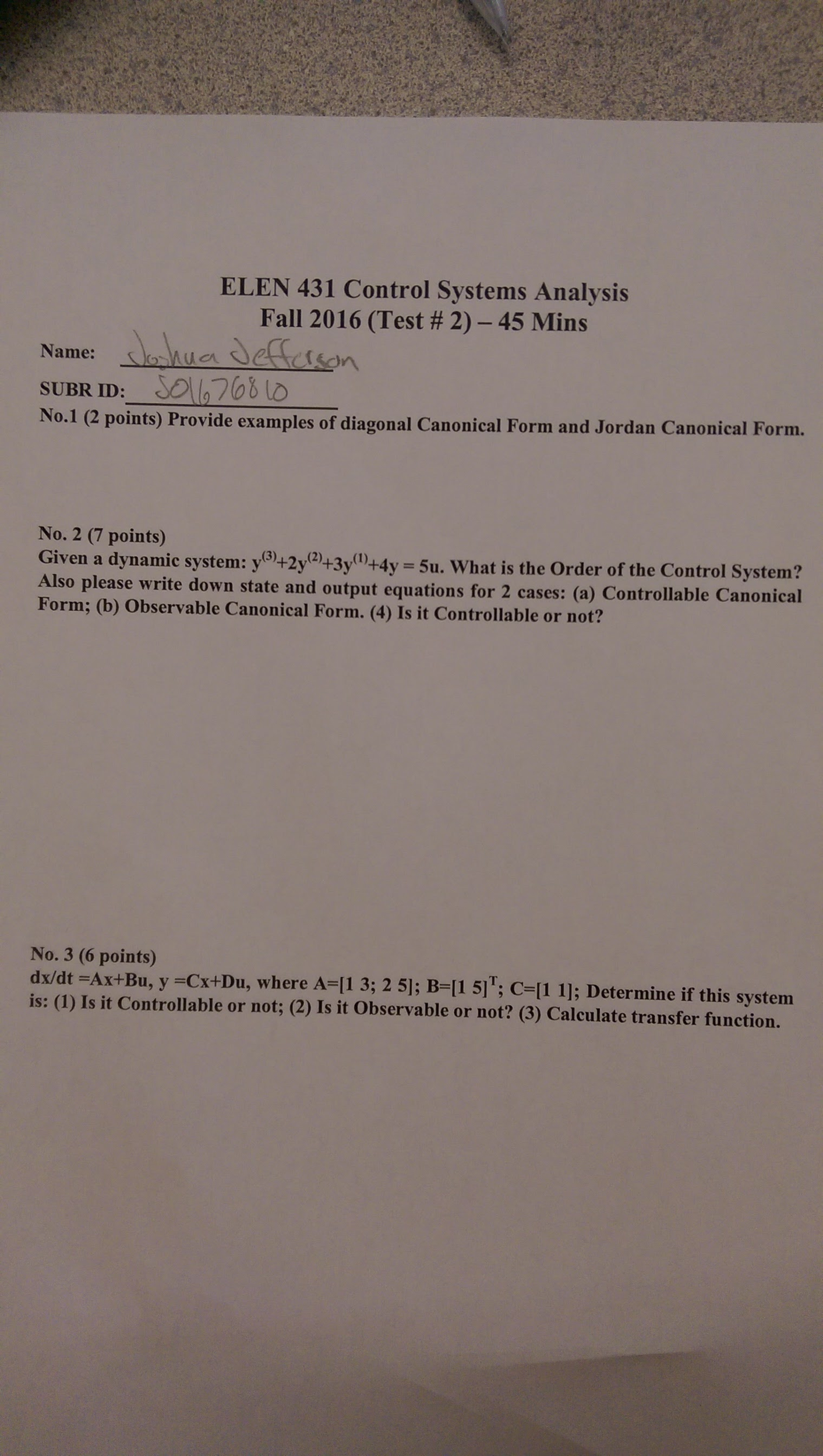 Solved Provide examples of diagonal Canonical Form and | Chegg.com
