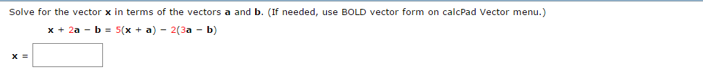 Solved Solve for the vector x + 2a - b in terms of the | Chegg.com