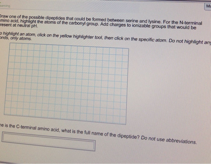 Solved Draw one of the possible dipeptides that could be | Chegg.com
