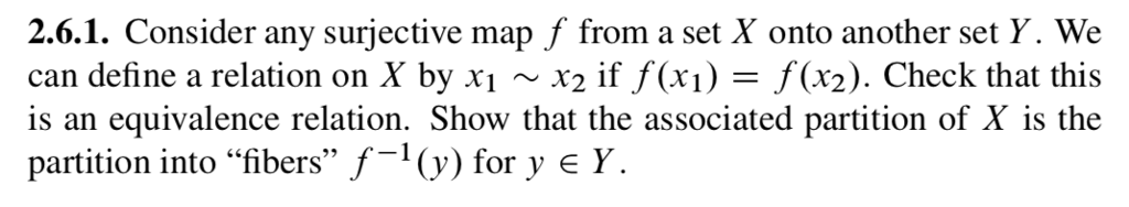 Solved 2.6.1. Consider any surjective map f from a set X | Chegg.com