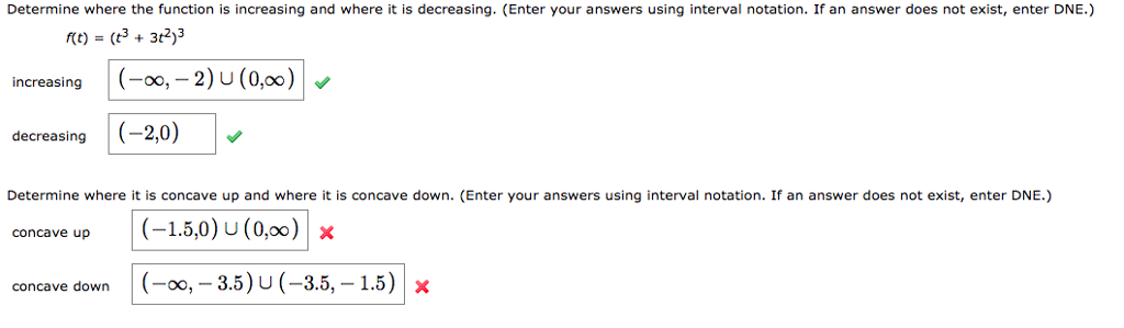 Solved Determine where the function is increasing and where | Chegg.com