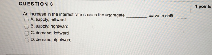Solved An increase in the interest rate causes the aggregate | Chegg.com