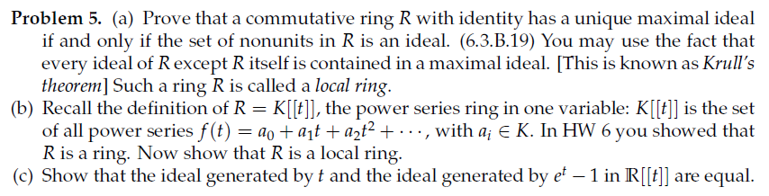 Solved (a) Prove that a commutative ring R with identity has | Chegg.com