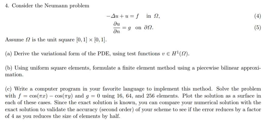 . Consider the Neumann problem -, on Q. Assume ? is | Chegg.com