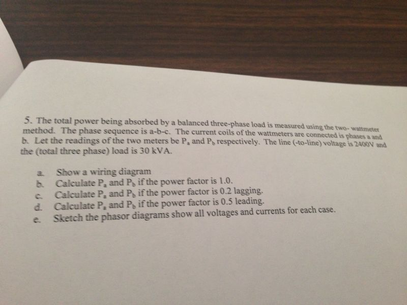 Solved The total power being absorbed by a balanced three | Chegg.com