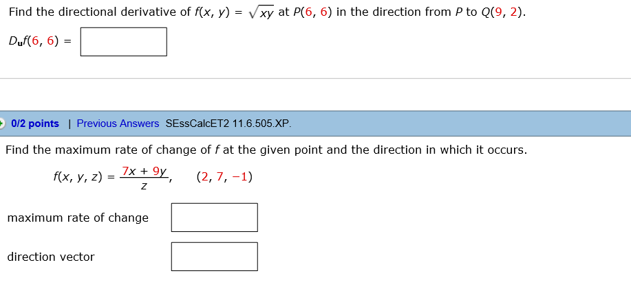 Solved Find The Directional Derivative Of F X Y Root Xy