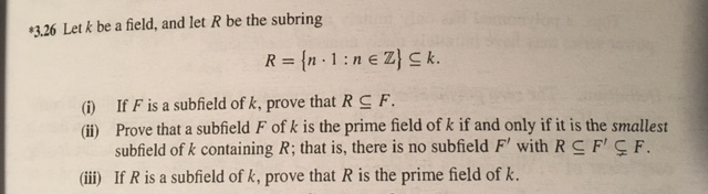 Solved 3.26 Let k be a field, and let R be the subring 0 If | Chegg.com